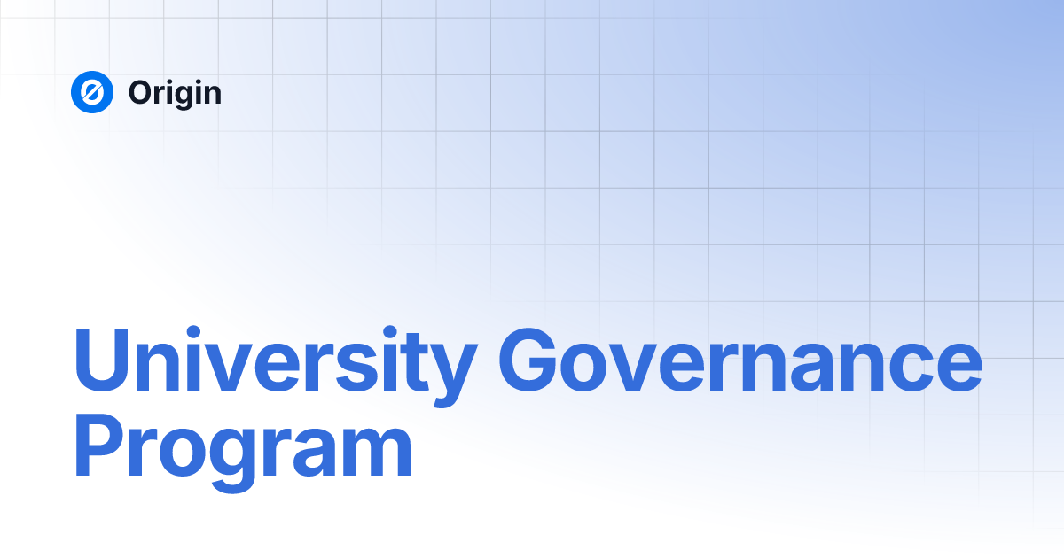 University Governance Program | Origin