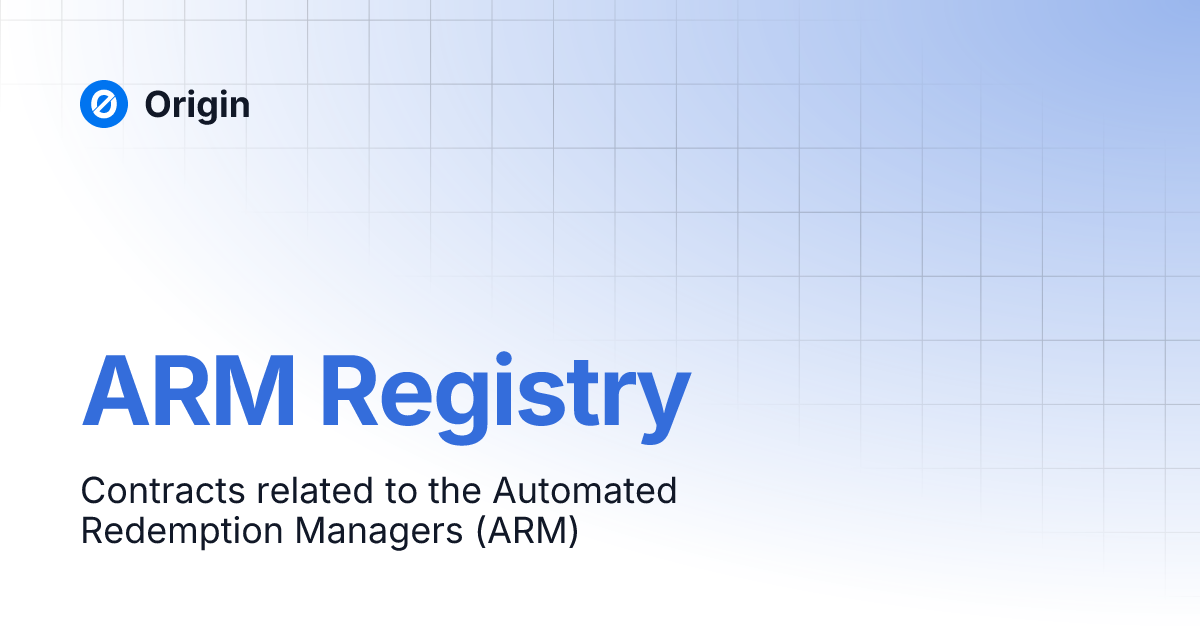ARM Registry | Origin